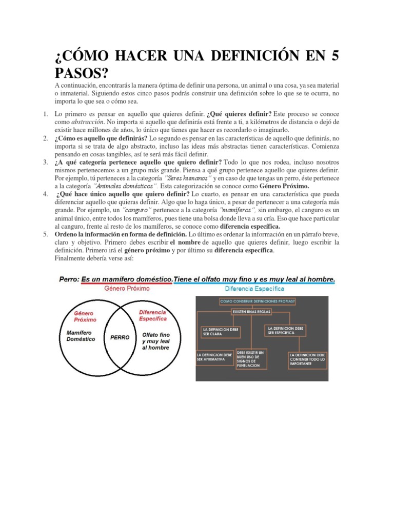 Cómo Hacer Una Definición en 5 Pasos | PDF | Relaciones personales ...