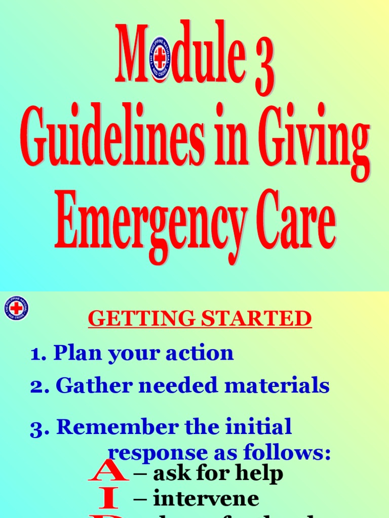 VII. Guidelines in Giving Emergency Care | PDF | Coma | Medicine