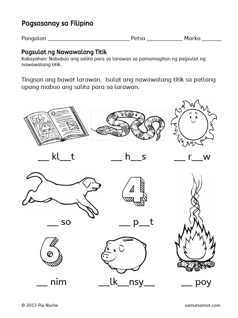 Pagsulat NG Nawawalang Titik 1 | PDF