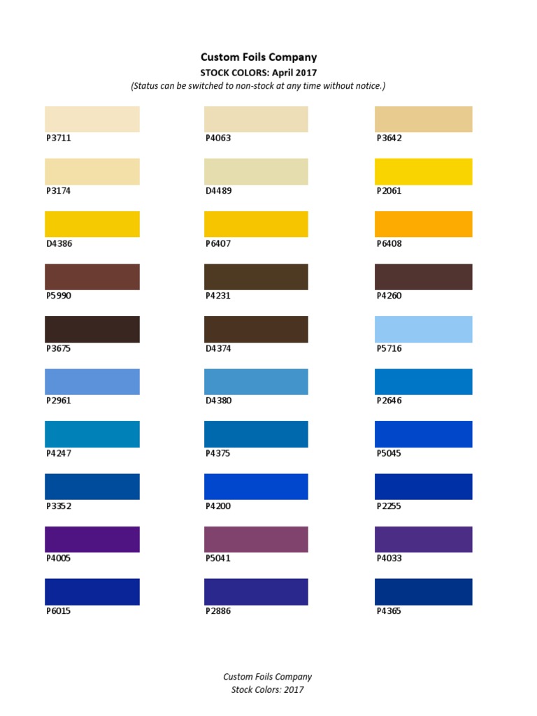 Stock Colors Final | PDF