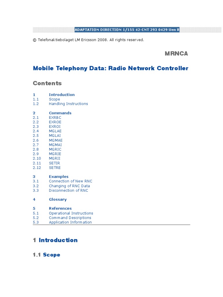 RNC Definition in MSC | PDF | Asynchronous Transfer Mode | Telephone