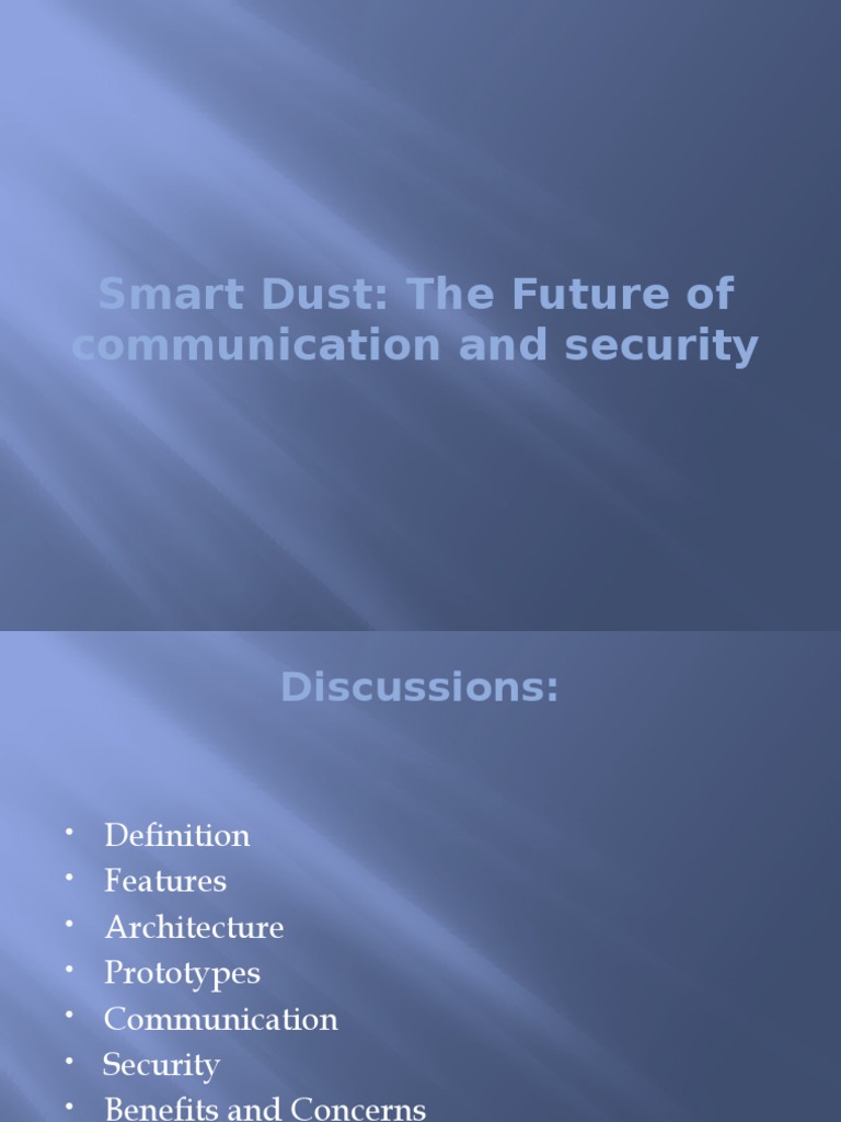 Smart Dust | PDF | Telecommunications | Electricity