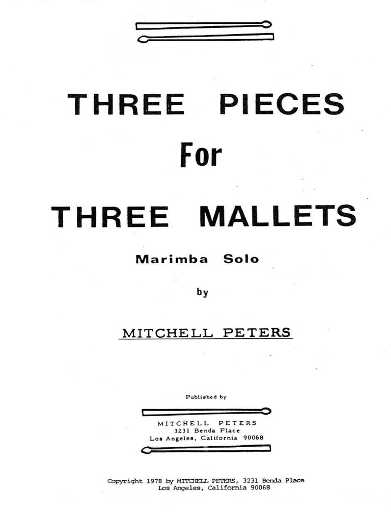 Three Pieces For Three Mallets - Mitchell Peters | PDF