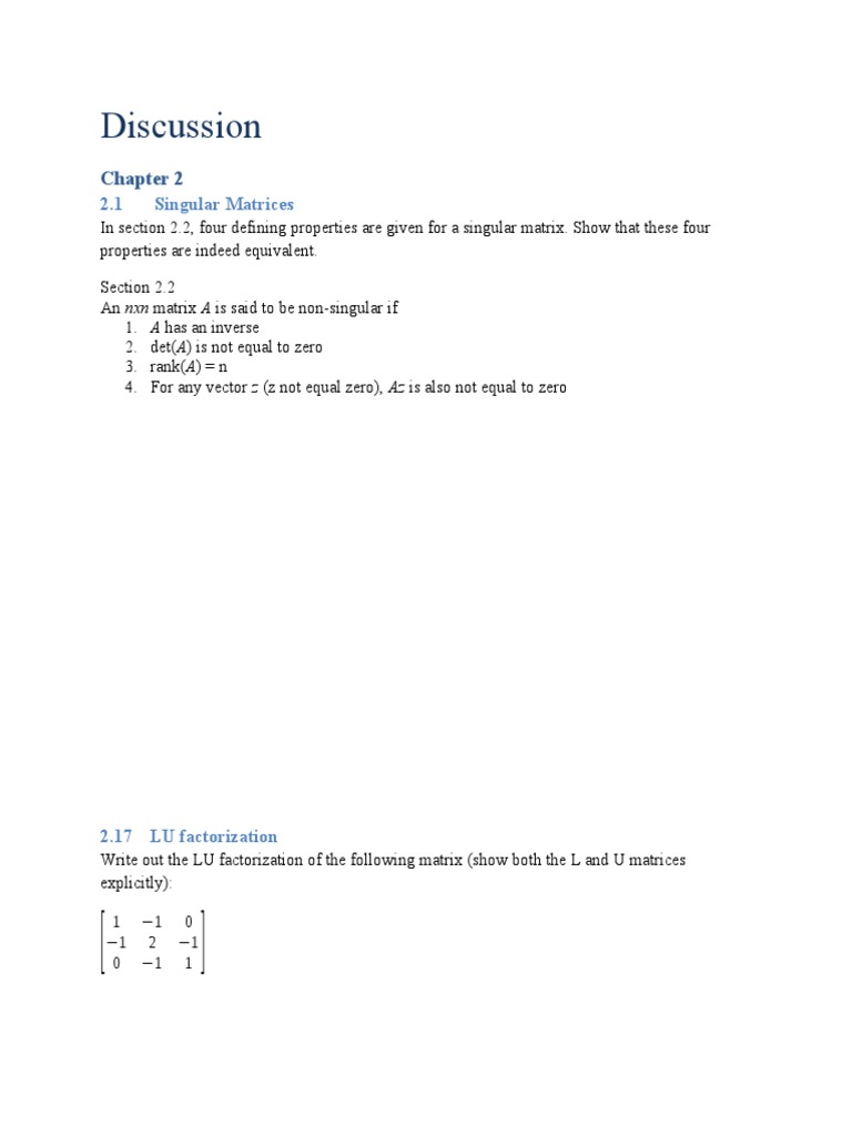 Questions | PDF | Matrix (Mathematics) | Mathematics