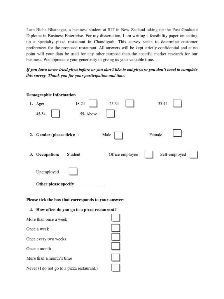 Final Questionnaire 2 | PDF | Pizza | Italian Cuisine