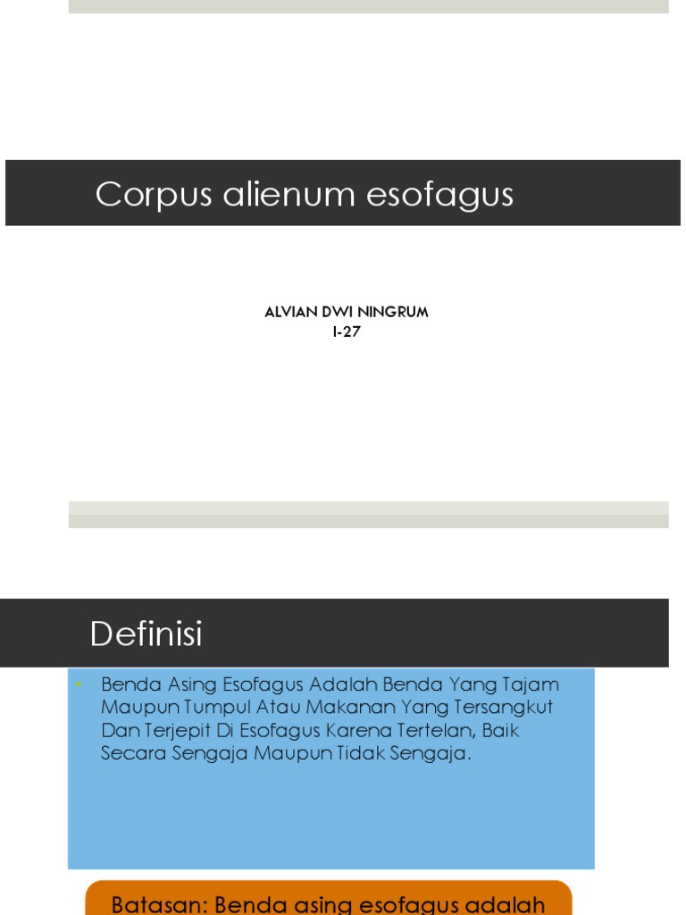 Corpus Alienum Esofagus | PDF