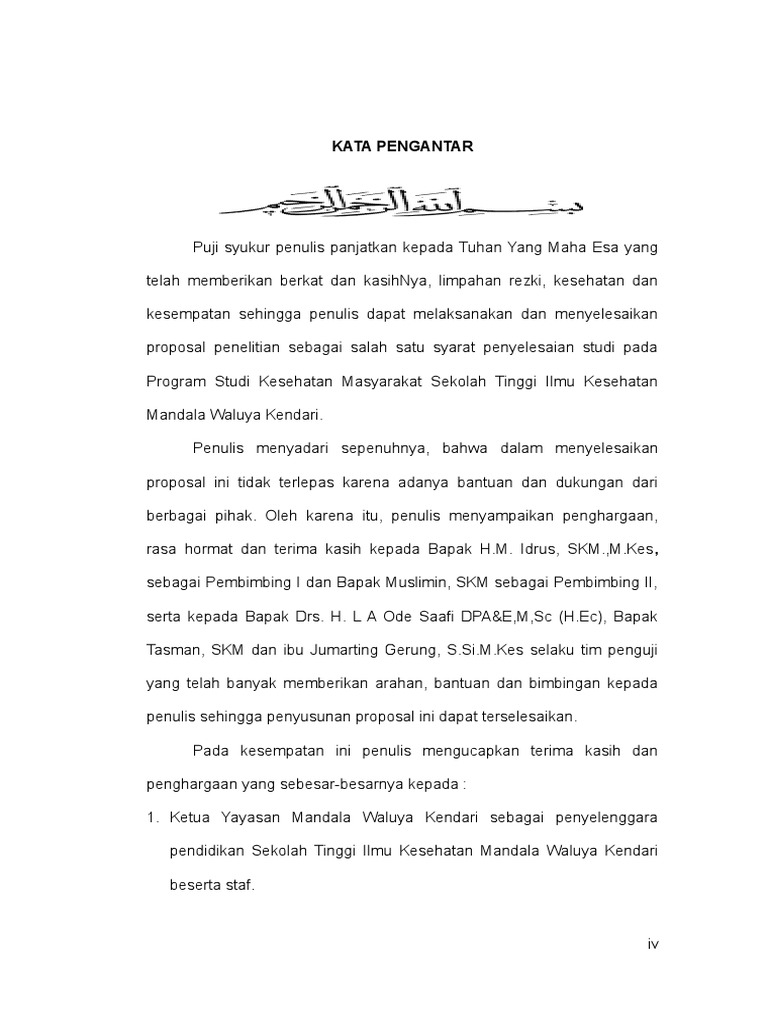 Kata Pengantar Proposal Penelitian | PDF
