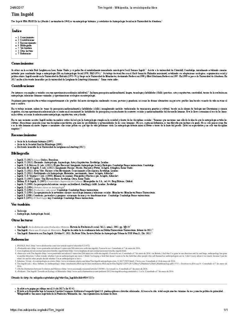 Tim Ingold | PDF | Museología | Academia