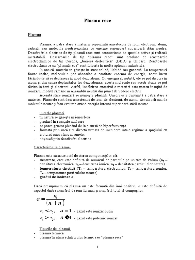 Plasma Rece | PDF