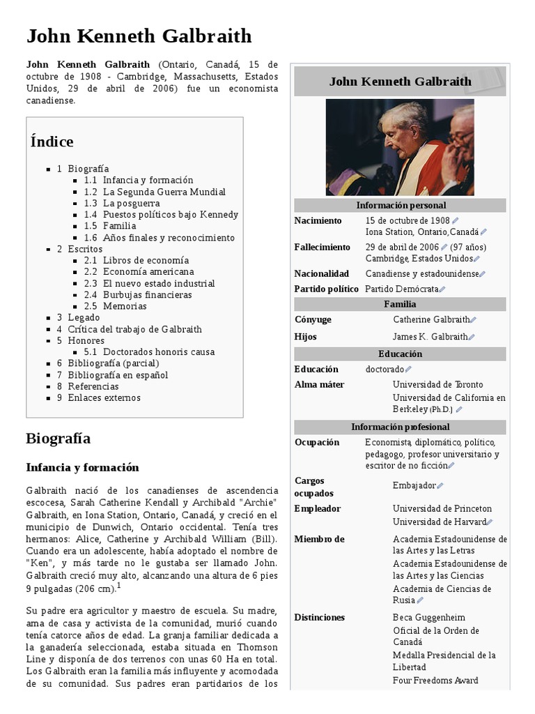 John Kenneth Galbraith | PDF | Monopolio | John F. Kennedy