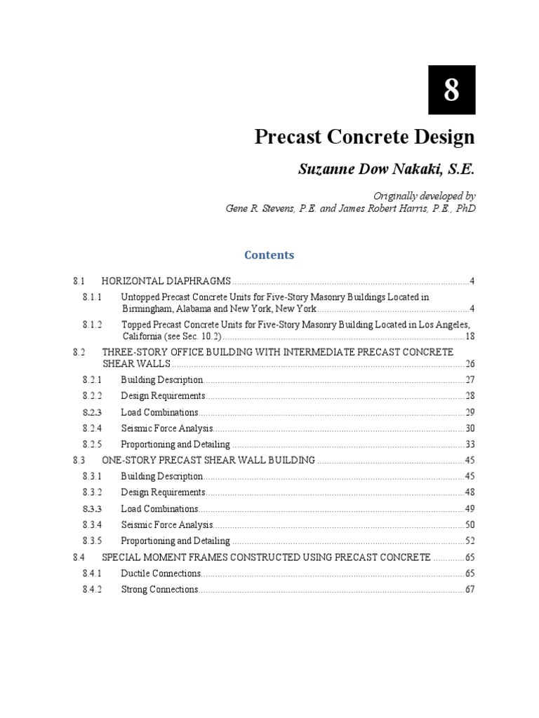 Precast Concrete Design: Suzanne Dow Nakaki, S.E | PDF