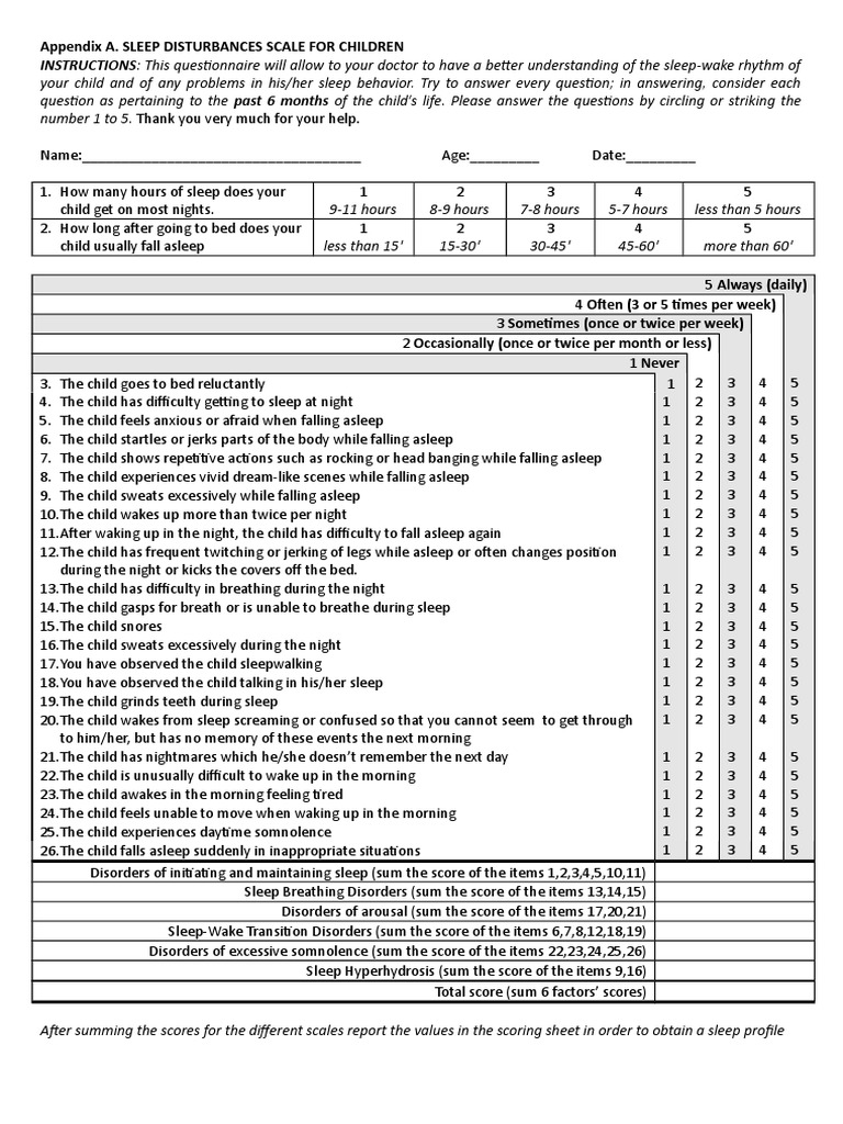 SDSC Eng Colour | PDF | Sleep | Psychiatric Diagnosis