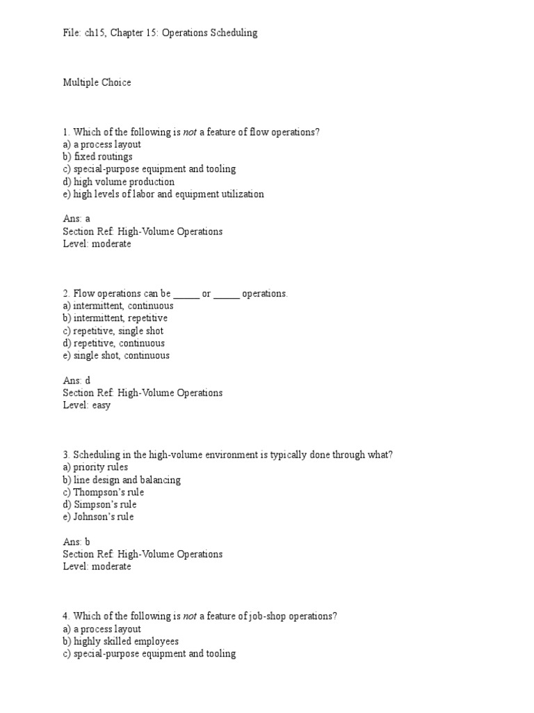 CH15 Operations Scheduling | PDF | Scheduling (Production Processes) | Scheduling (Computing)