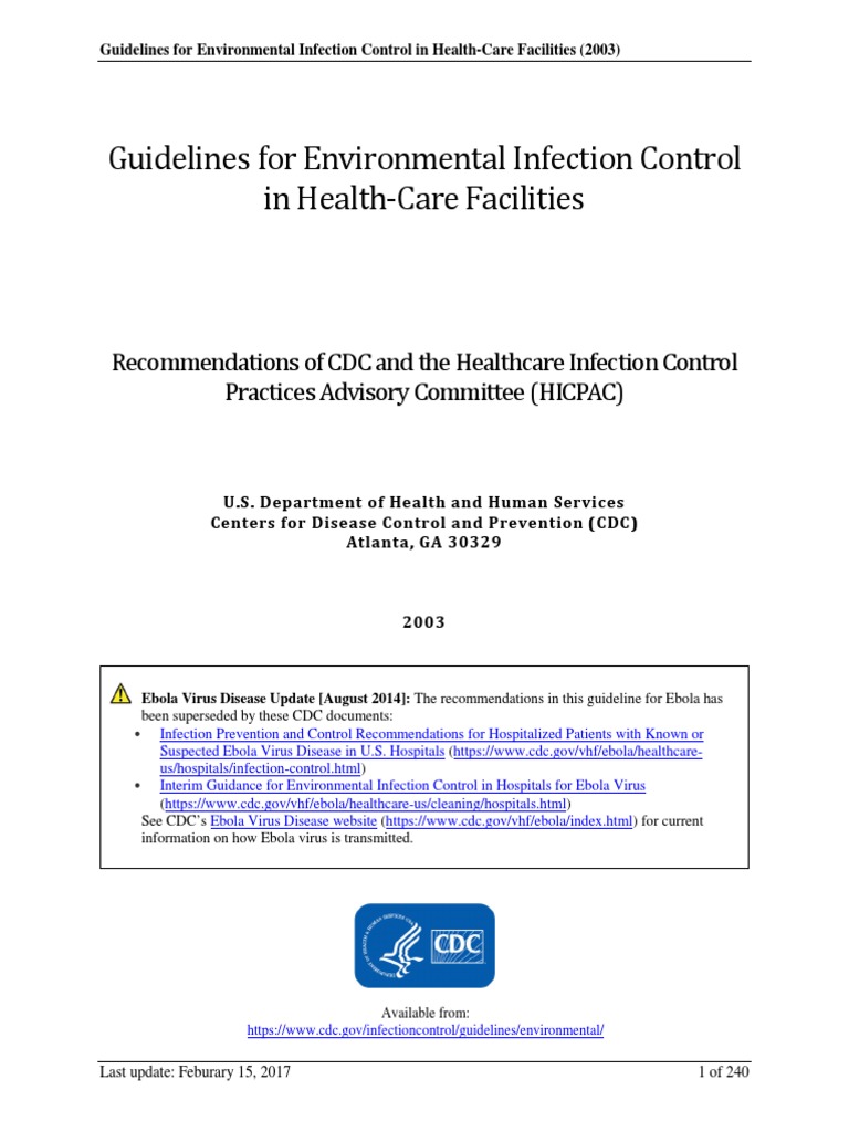 Guidelines For Envinronmental Infection Control in Health-Care ...