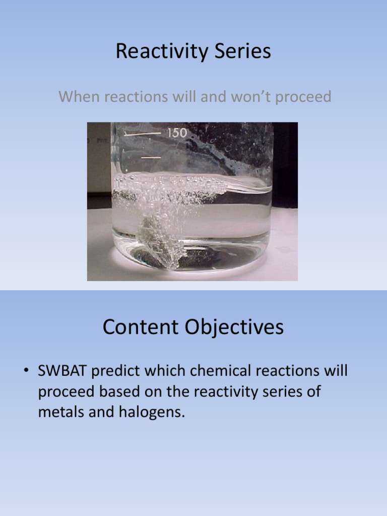 Understanding the Reactivity Series | PDF | Science & Mathematics