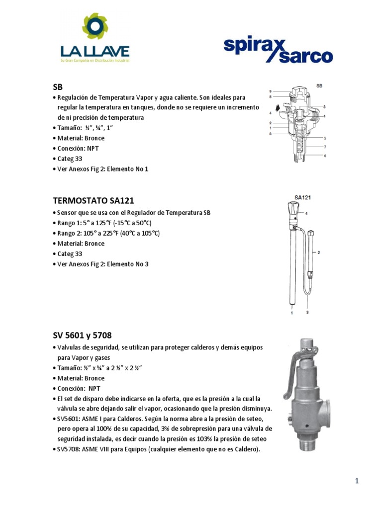 Productos Spirax Sarco Pdf Bomba Presión