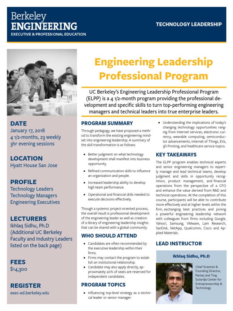 Engineering Leadership Professional Program | PDF | University Of ...