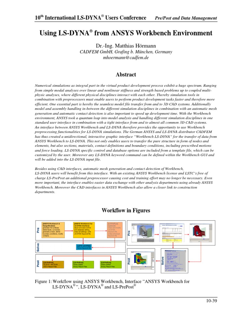Using LS-DYNA From ANSYS Workbench Environment | PDF | Graphical User Interfaces | Simulation