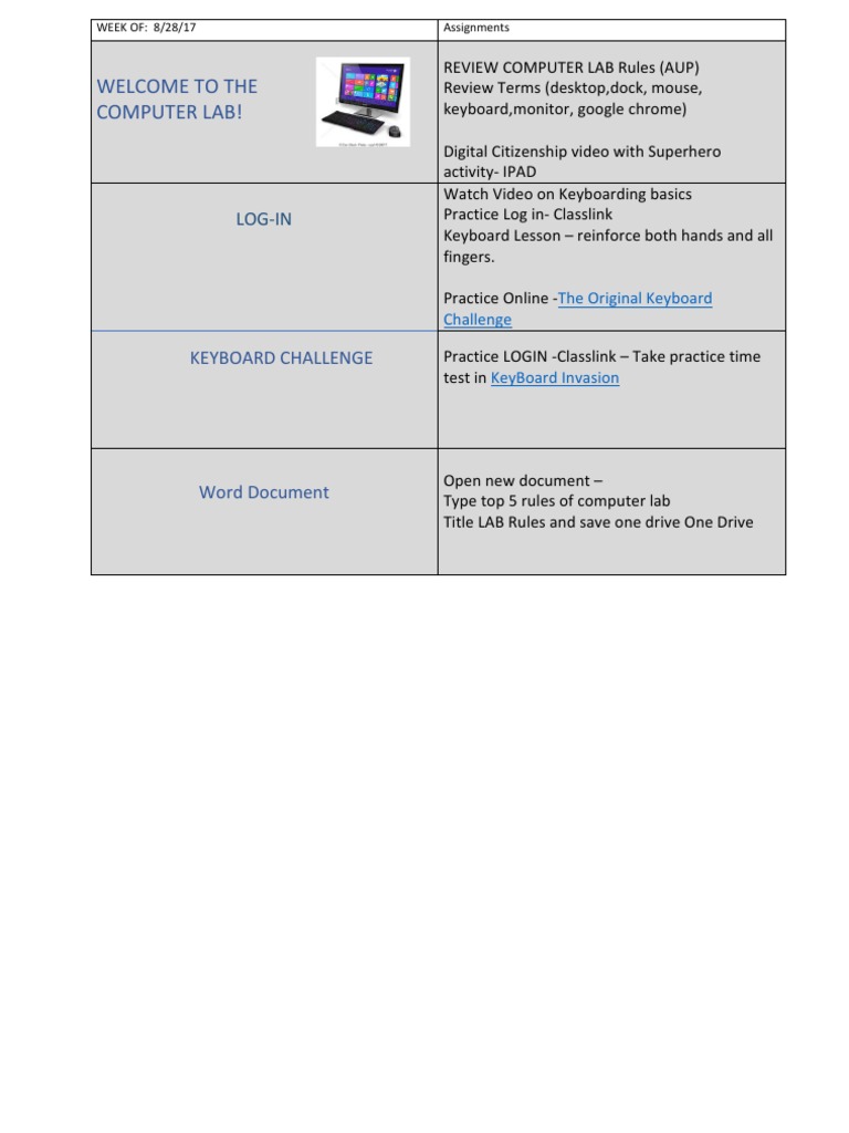 3rd-5 Grade Lesson Plans | PDF | Computer Keyboard | Personal Computers
