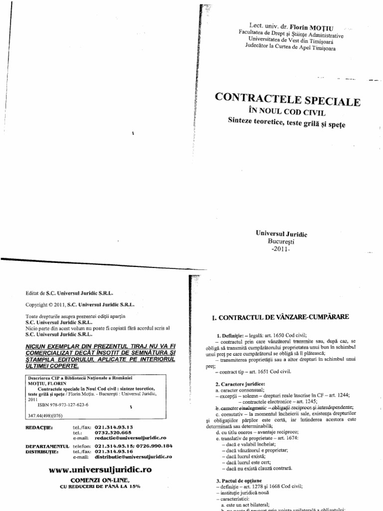 MOTIU Contracte Speciale PDF | PDF