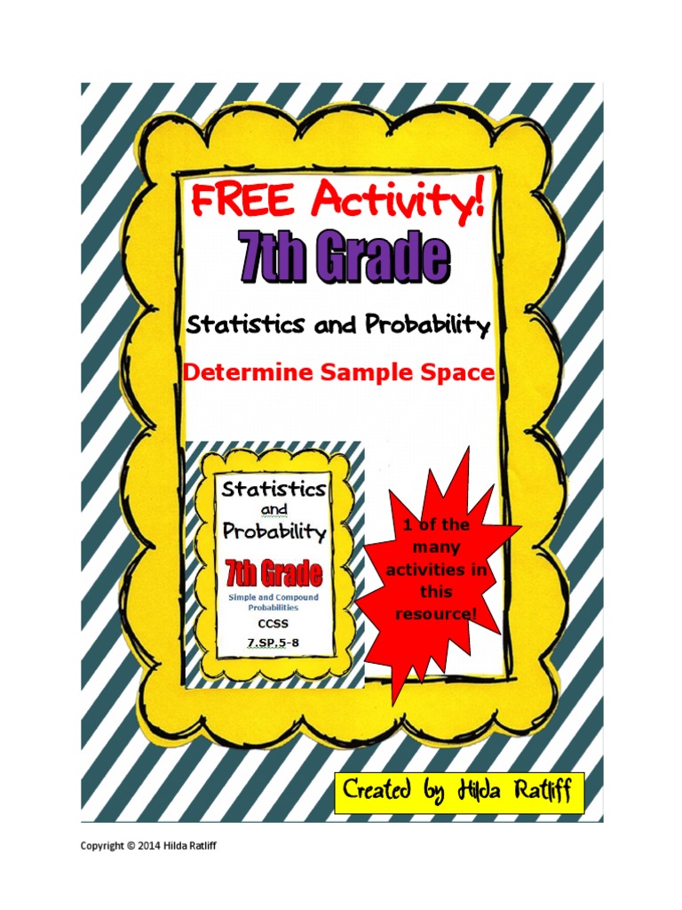 FREEActivity 7 TH Grade Math Statisticsand Probability Sample Space ...