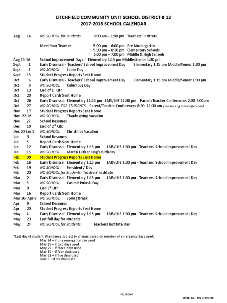 School Calendar Word 1 | PDF | Holidays | Observances
