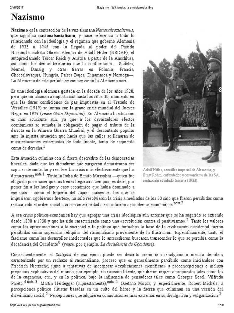 Nazismo - Wikipedia, La Enciclopedia Libre | nazismo | Alemania nazi