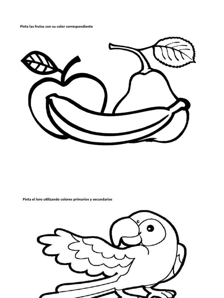 Pinta Las Frutas Con Su Color Correspondiente | PDF