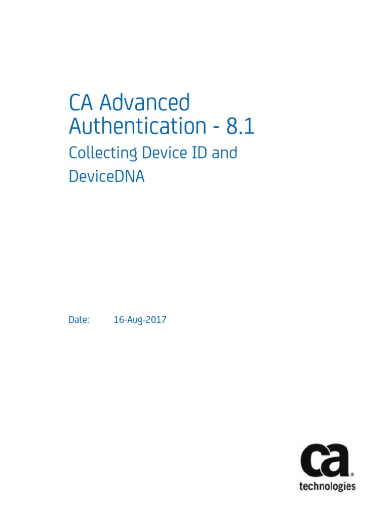 CA Advanced Authentication - 8.1 - ENU - Collecting Device ID and ...