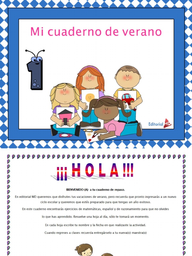 Cuaderno de Verano Primer Grado i