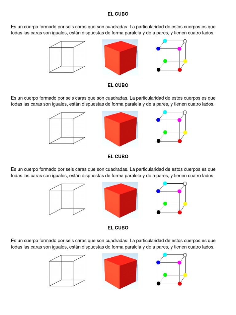 Características del cubo y sus caras | PDF | Artes del Lenguaje y ...