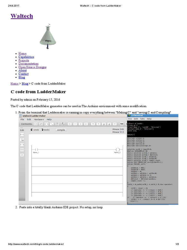 Waltech - C Code From LadderMaker | PDF