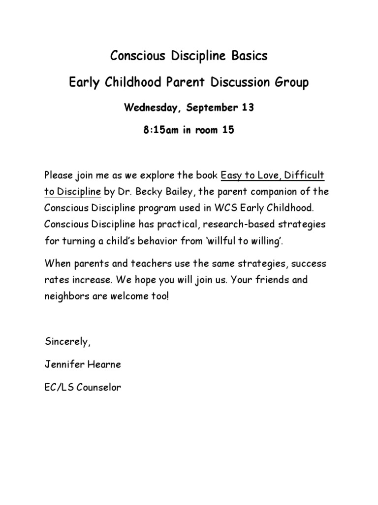 Conscious Discipline Basics Flyer | PDF | Human Life Stages | Living ...