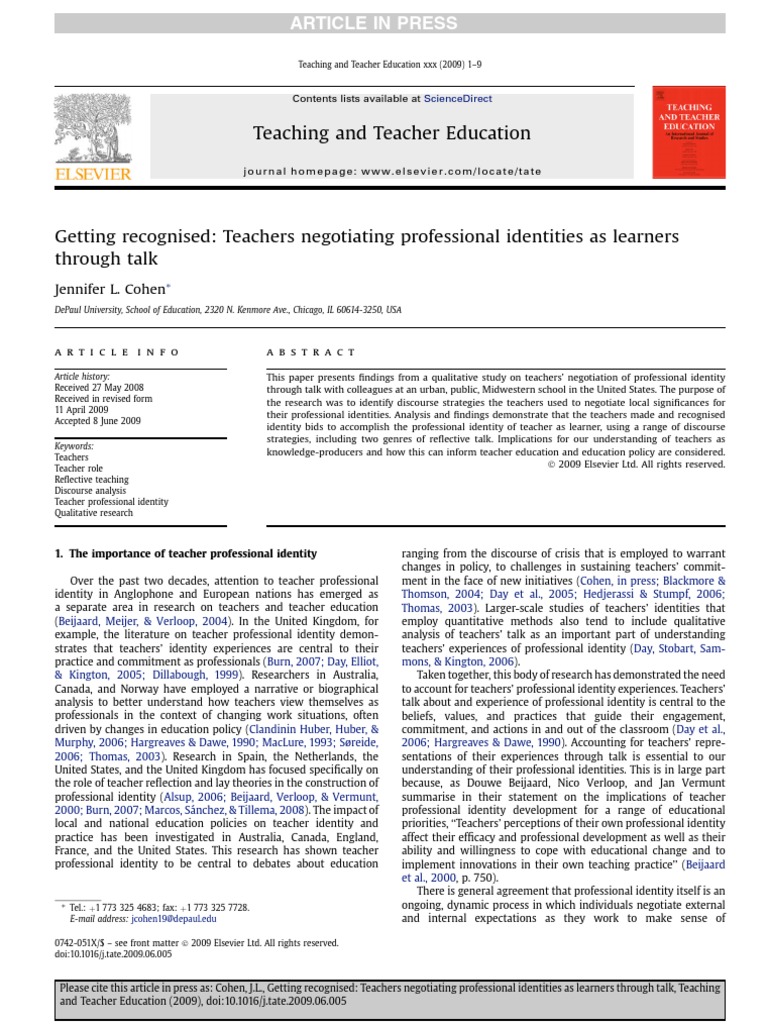 Teachers' Identity Talk | PDF | Identity (Social Science) | Storytelling