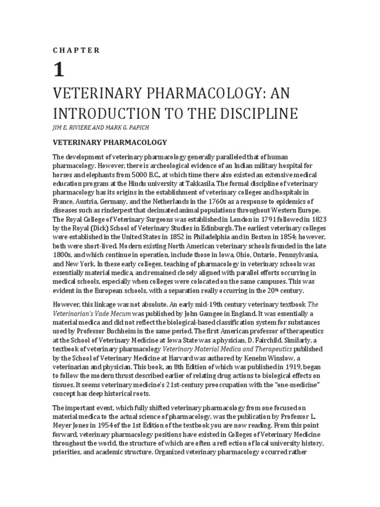 Veterinary Pharmacology: An Introduction To The Discipline: Jim E ...