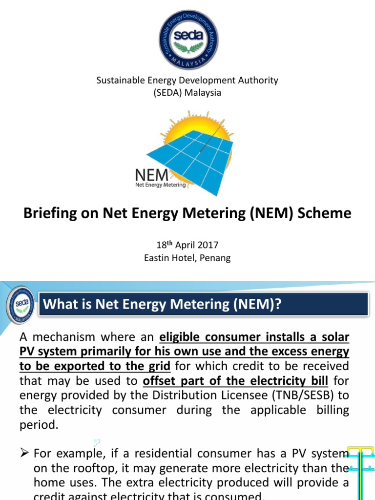 SEDA Briefing On The Mechanism of NEM | PDF | Photovoltaic System ...
