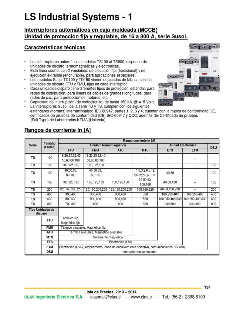 Interruptores Susol: Precios y Especificaciones | PDF | Magnetismo | Fuerza