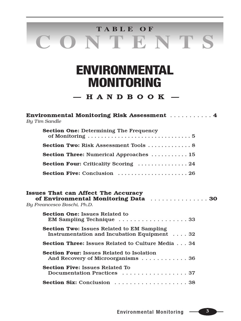 Environmental Monitoring Handbook | PDF | Environmental Monitoring ...