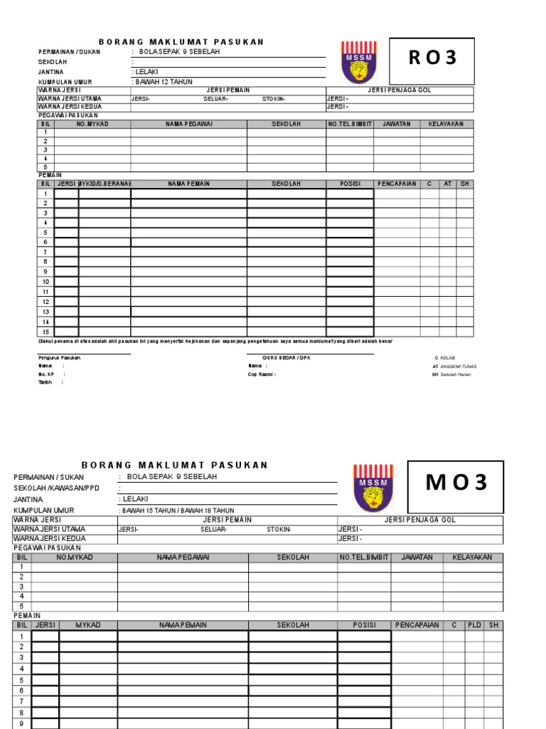 Borang r03 Dan m03 2017 | PDF