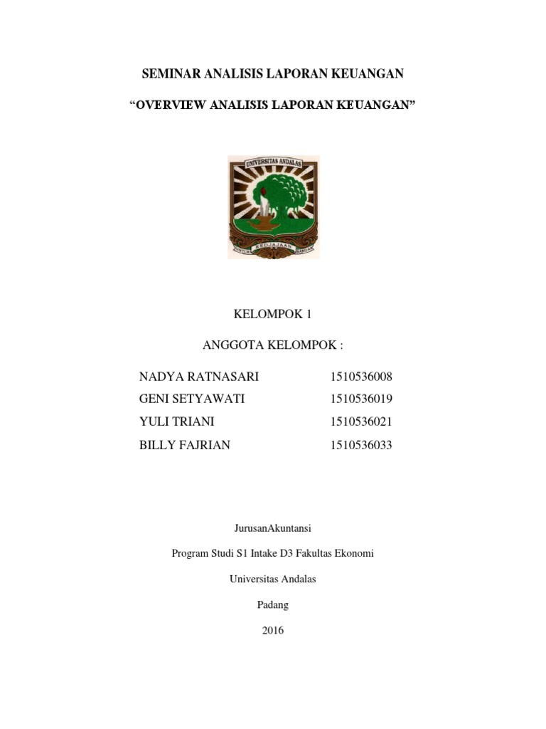 Overview Analisis Laporan Keuangan (Kel.1) | PDF