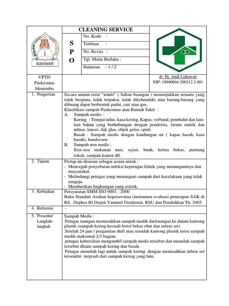 Cleaning Service Sop | PDF