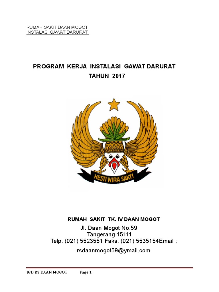 Program Kerja IGD Tahun Anggaran 2017 | PDF