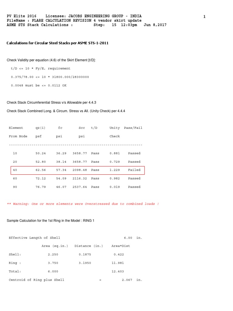 Flare Calculation | PDF | Bending | Screw
