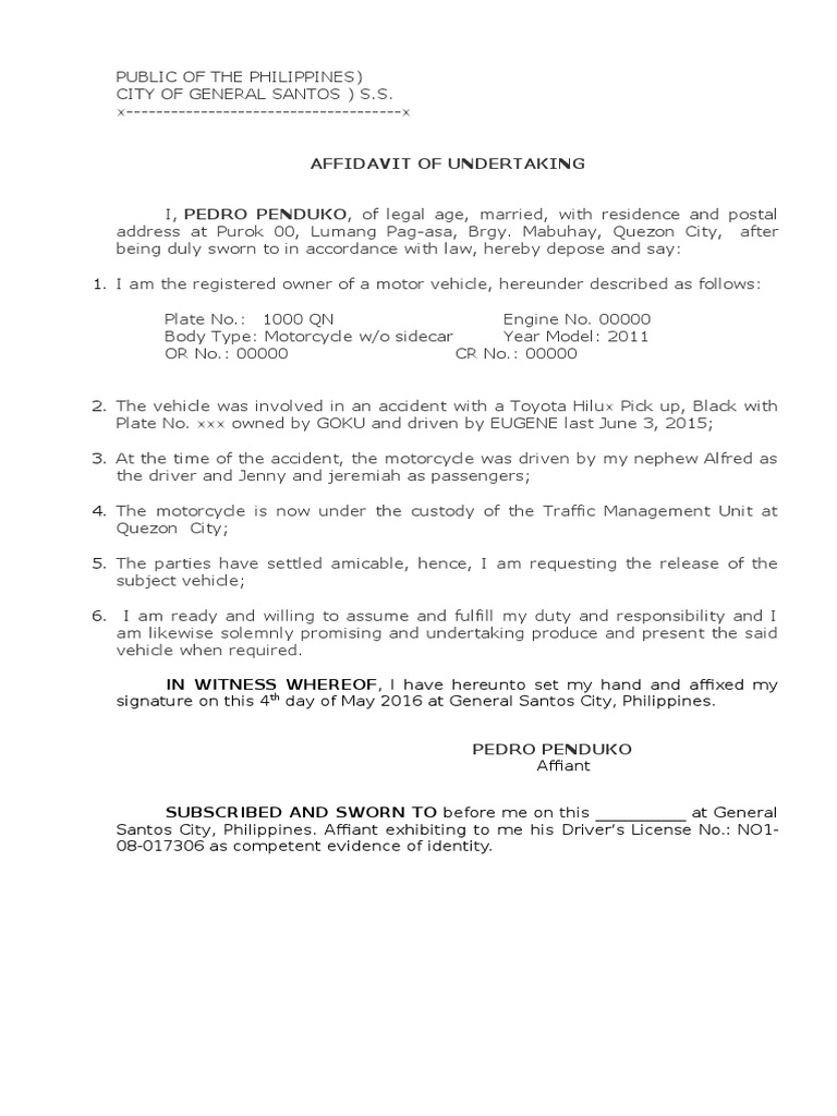 Undertaking Vehicle | PDF