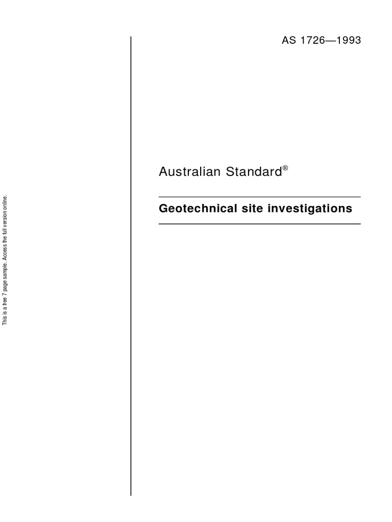 1726 Australian Standard | PDF | Geotechnical Engineering | Engineering