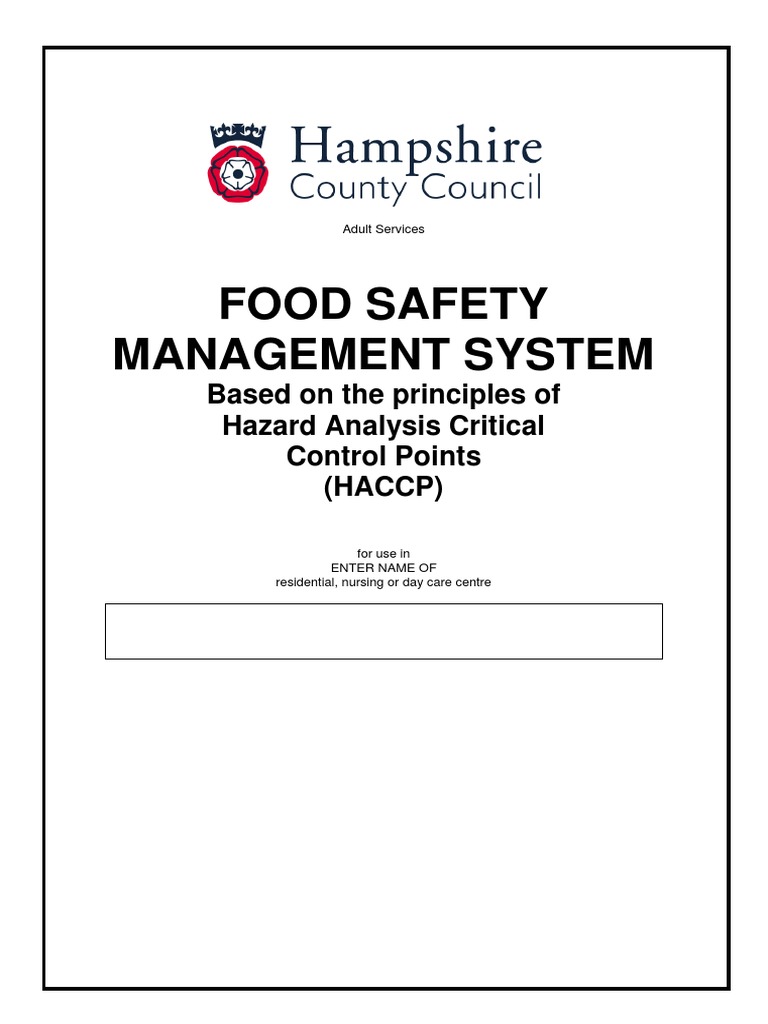 Food Safety Management System | PDF | Food Safety | Hygiene