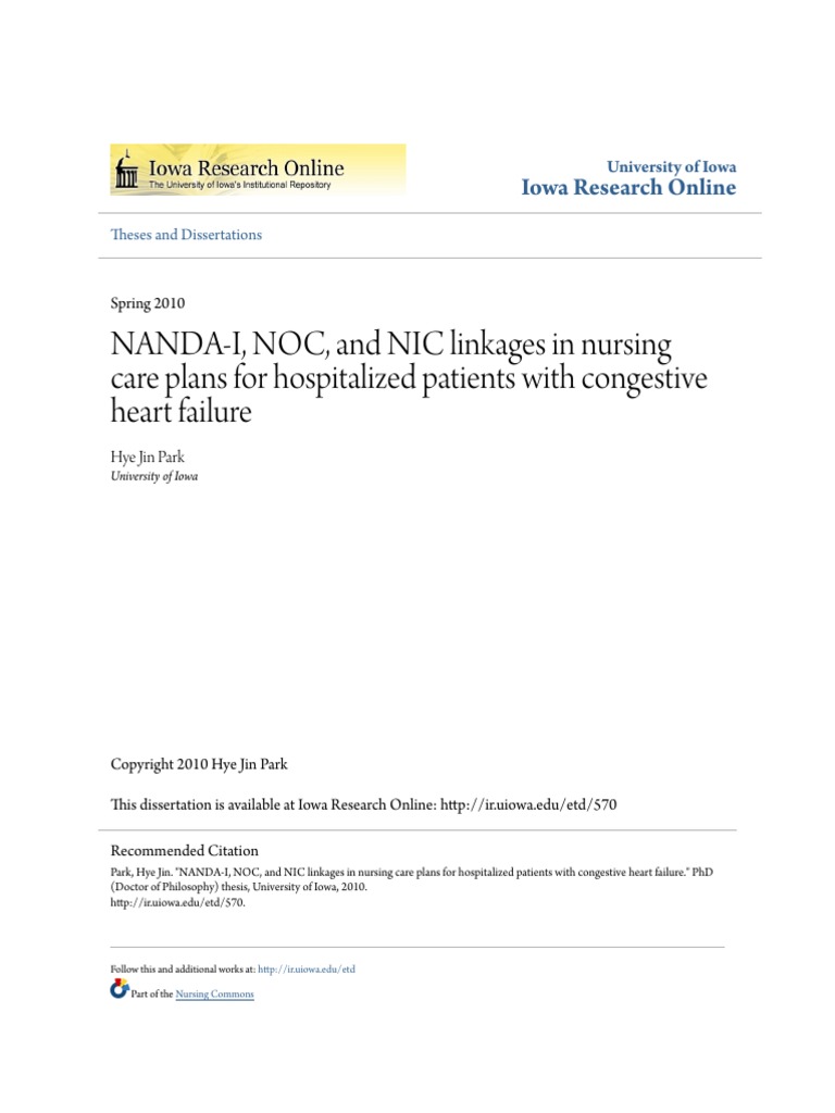 NANDA-I NOC and NIC Linkages in Nursing Care Plans For Hospital | PDF ...