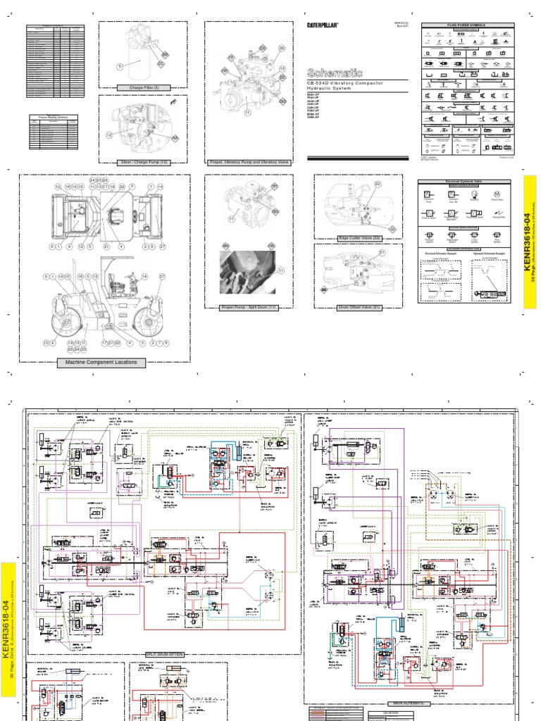Compactador CB534D Plano HYD 2007 SIS PDF | PDF | Valve | Pump