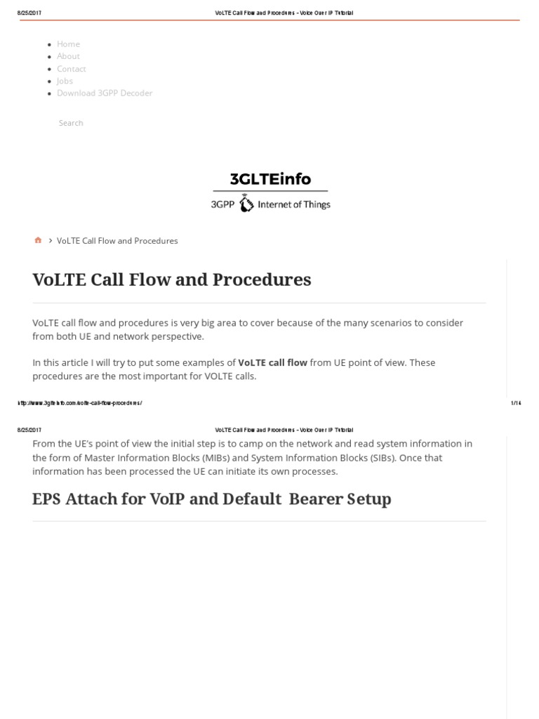 VoLTE Call Flow and Procedures - Voice Over IP Tutorial | PDF | Ip Multimedia Subsystem ...