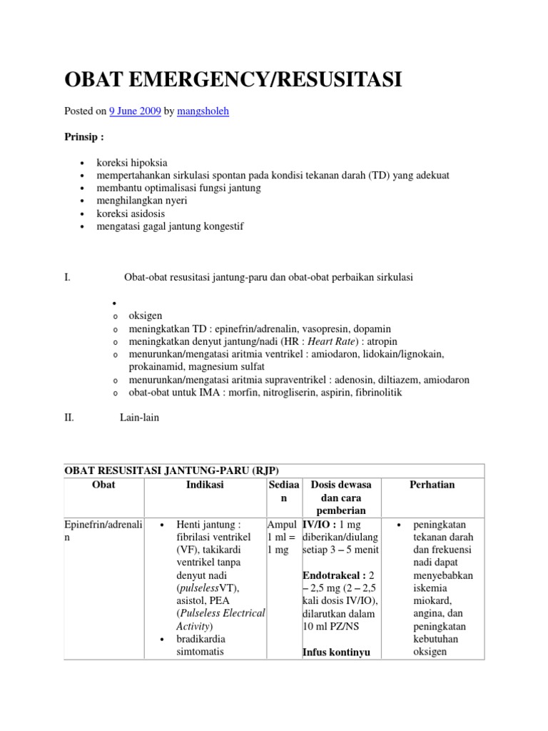 Obat Emergency | PDF